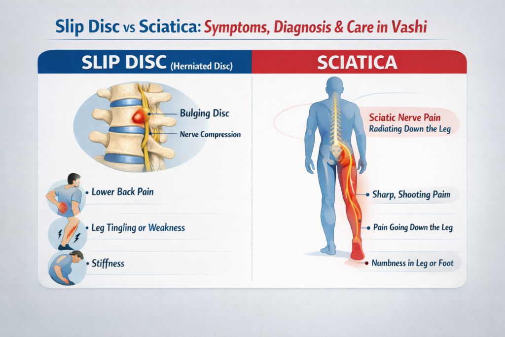 Slip Disc vs Sciatica: Symptoms, Diagnosis & Care in Vashi Tips